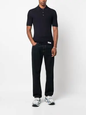 Balmain Logo-patch Wool Polo Shirt