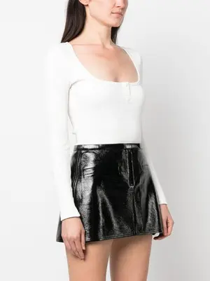 COURREGES Logo-patch Bodysuit - White