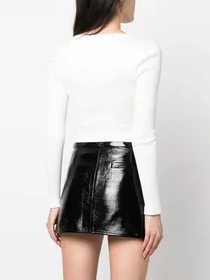 COURREGES Logo-patch Bodysuit - White