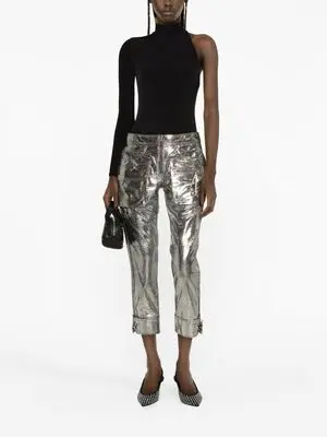 Isabel Marant Étoile Ciane Metallic Cropped Trousers