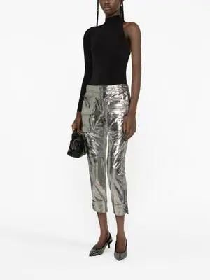 Isabel Marant Étoile Ciane Metallic Cropped Trousers