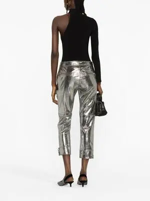 Isabel Marant Étoile Ciane Metallic Cropped Trousers