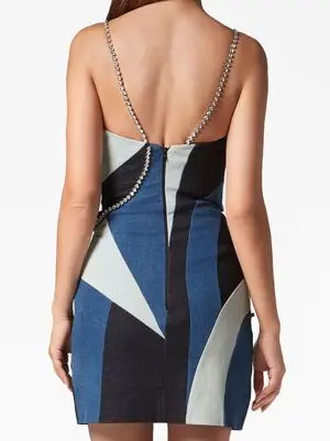 Philipp Plein Denim Patchwork Mini Dress