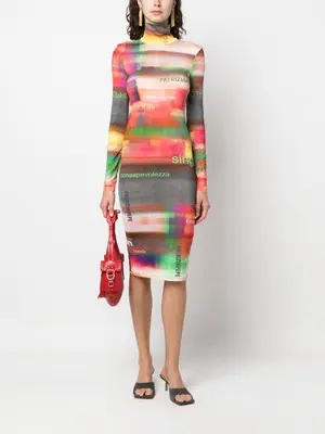 Patrizia Pepe Slogan-print Midi Dress