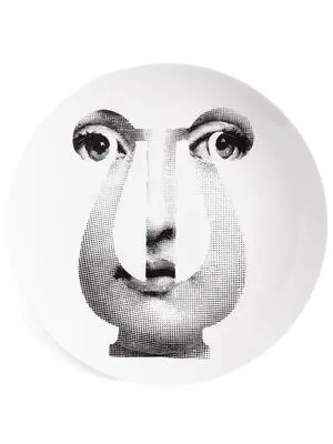 FORNASETTI Tema E Variazioni Porcelain Plate - White