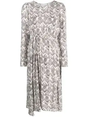 Patrizia Pepe Zebra-print Midi Dress - Black
