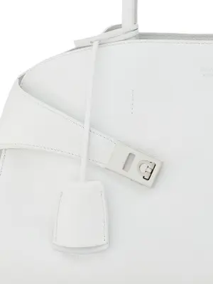 FERRAGAMO Medium Hug Leather Tote - White