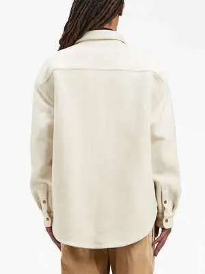 Palm Angels Logo-embroidered Twill Shirt Jacket - White
