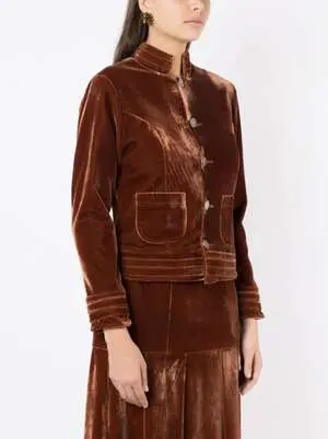 Isolda Ferradura Button-up Velvet Jacket