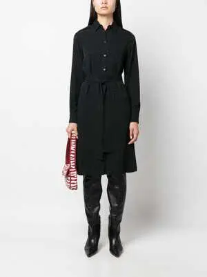 Pinko Monogram-pattern Belted Shirtdress