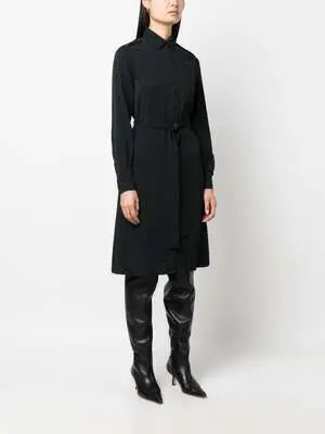 Pinko Monogram-pattern Belted Shirtdress