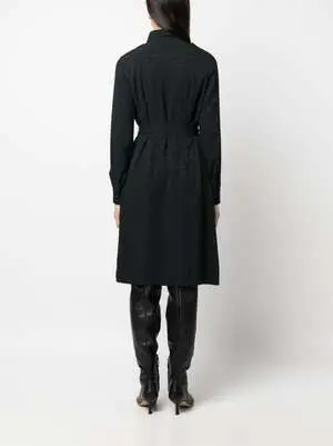Pinko Monogram-pattern Belted Shirtdress