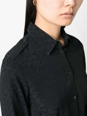 Pinko Monogram-pattern Belted Shirtdress