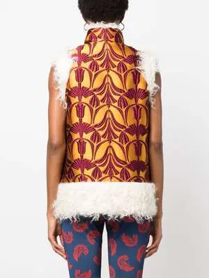 La DoubleJ Patterned Brocade Vest - Yellow