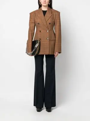 Stella McCartney Double-breasted Checked Wool Blazer