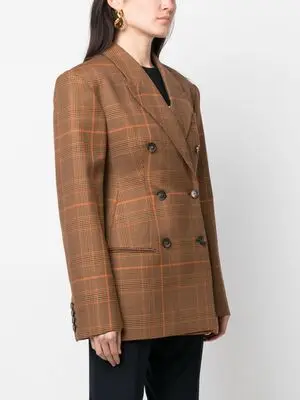 Stella McCartney Double-breasted Checked Wool Blazer