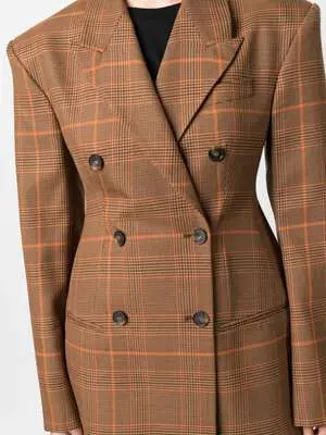 Stella McCartney Double-breasted Checked Wool Blazer