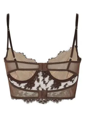 Dolce & Gabbana Floral-lace Corset-style Bra