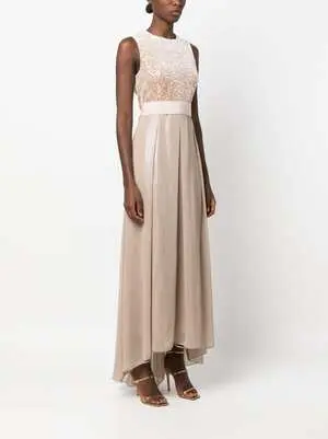 Peserico Sequin-embellished Flared Long Dress