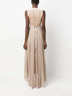 Peserico Sequin-embellished Flared Long Dress