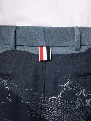 Thom Browne Midi Skirt With Contrasting Stitch Detail