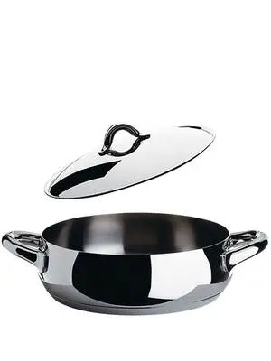 ALESSI Low Stainless Steel Casserole Pot - Silver