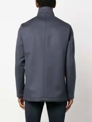 Herno Double-breasted Wool-cashmere Coat - Blue