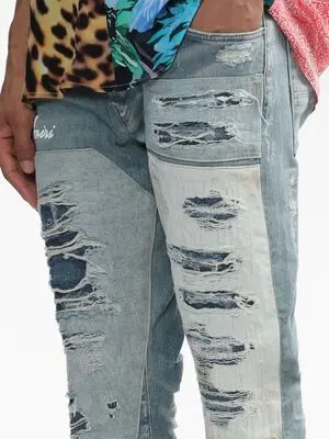 Amiri Logo-print Distressed Jeans