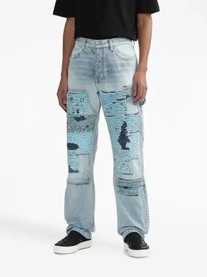 Amiri High-rise Patchwork Jeans