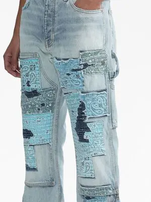 Amiri High-rise Patchwork Jeans