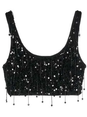 Simkhai Paillette-embellished Cropped Tank Top