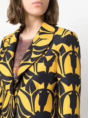 La DoubleJ Papyrus-print Cady Blazer - Yellow