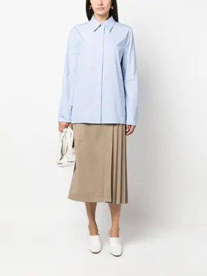 JIL SANDER Concealed Fastening Striped Shirt - Blue