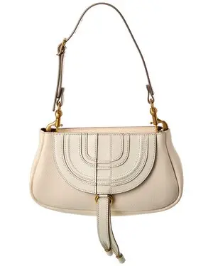 Chloé Chloé Marcie Small Leather Hobo Bag - White