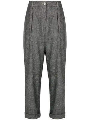 Brunello Cucinelli Cropped Wool-blend Trousers