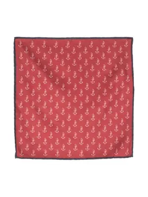 Brunello Cucinelli Anchor-embroidered Silk Scarf