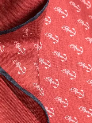 Brunello Cucinelli Anchor-embroidered Silk Scarf