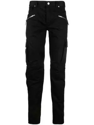 Balmain Zip-detail Skinny-leg Trousers - Black
