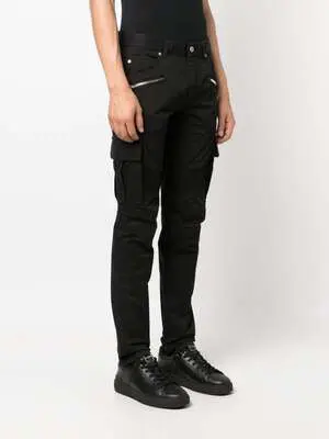Balmain Zip-detail Skinny-leg Trousers - Black