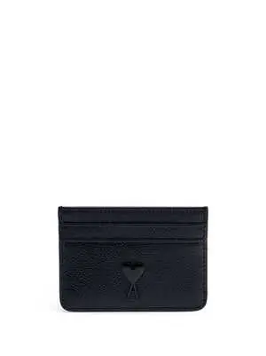 Ami Logo-plaque Leather Cardholder - Black