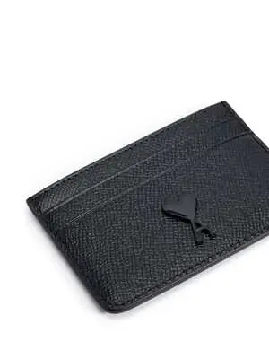 AMI Paris Logo-plaque Leather Cardholder
