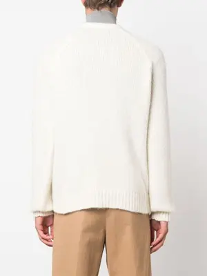 Giorgio Armani Logo-embroidered Wool-blend Jumper