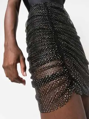 Giuseppe Di Morabito Rhinestone-embellished Mesh Miniskirt