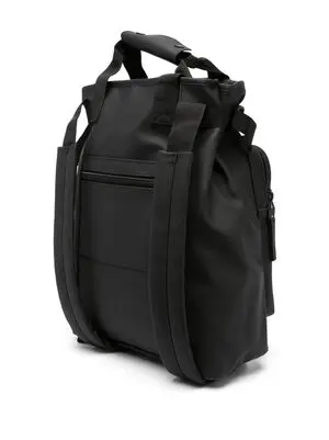 Rains Logo-print Multi-pocket Backpack - Black