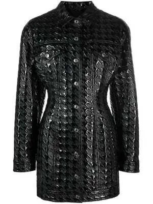 MSGM Embossed Faux Leather Shirt Jacket