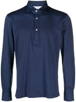 BRUNELLO CUCINELLI Long-sleeved Cotton Polo Shirt