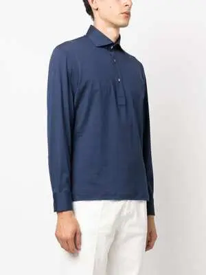 Brunello Cucinelli Long-sleeved Cotton Polo Shirt