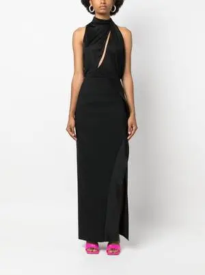 GENNY High-waisted Maxi Skirt With Draped Detail