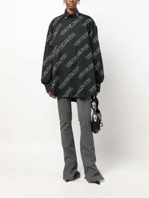 Vetements All-over Logo Print Cotton Shirt