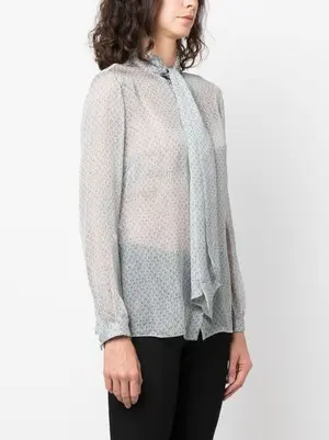 Emporio Armani Geometric-pattern Silk Blouse
